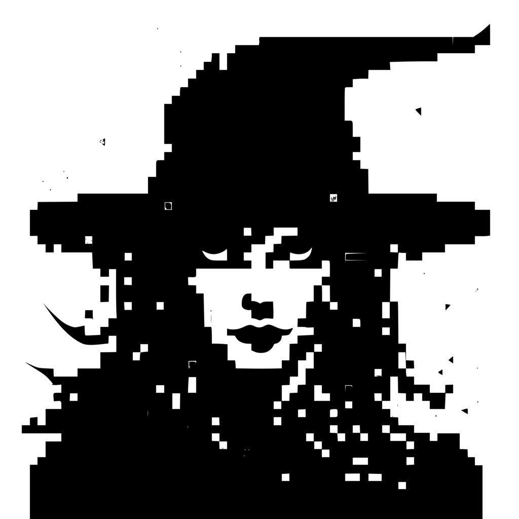 Pixel Witch SVG Image: Instant Download for Cricut, Silhouette, Laser