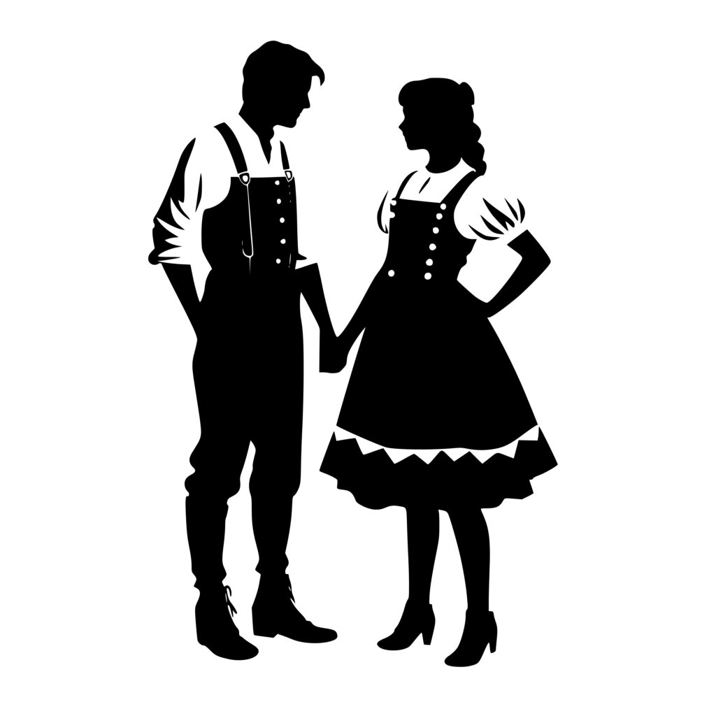 Traditional German Couple Svg File For Cricut Silhouette Laser