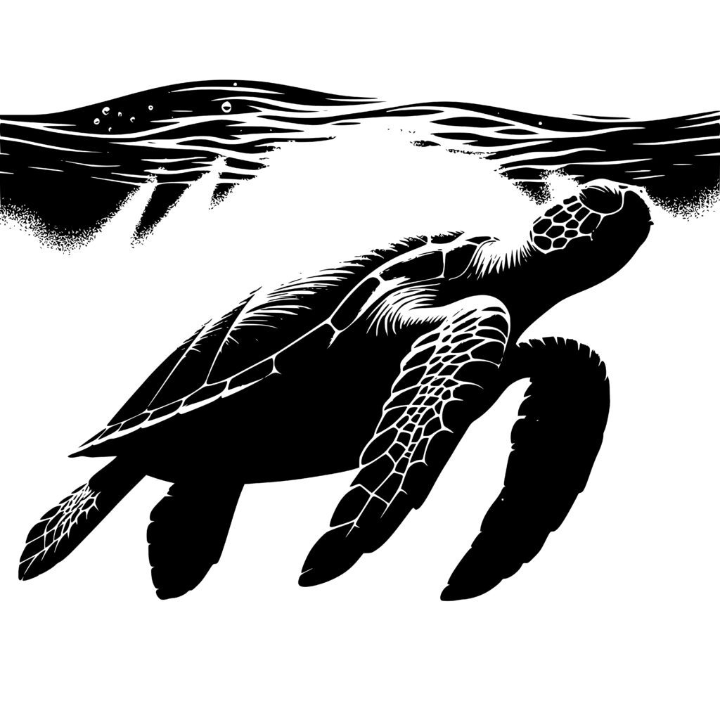 Underwater Turtle Journey: SVG File for Cricut, Silhouette, Laser