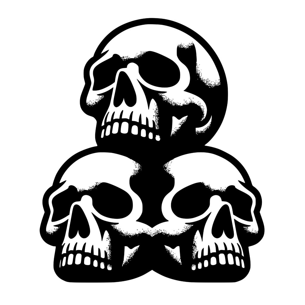 Stacked Skull Trio SVG File for Cricut, Silhouette, Laser Machines