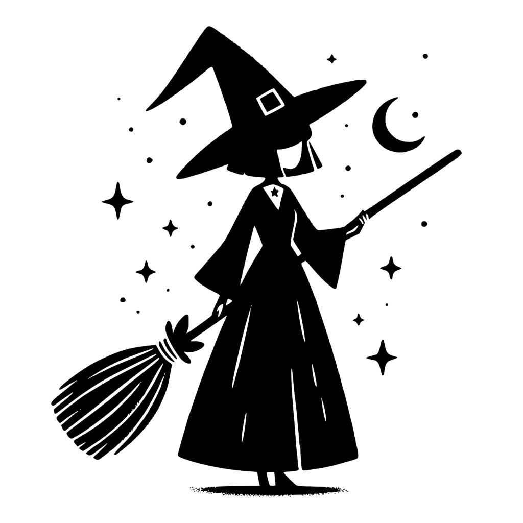 Witch with Broomstick – Creative Meadow