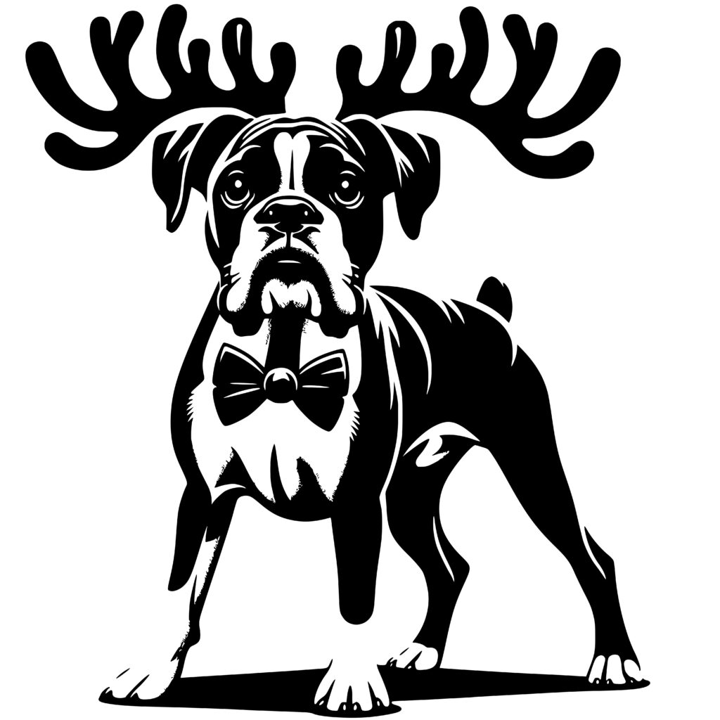 Antlered Bowtie Boxer Dog – Creative Meadow