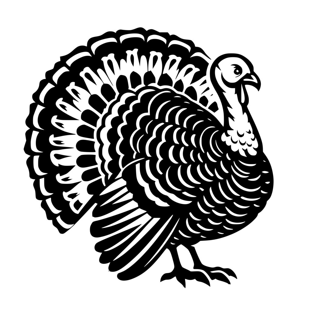 Thanksgiving Turkey Instant Download Image - SVG, PNG, DXF Files