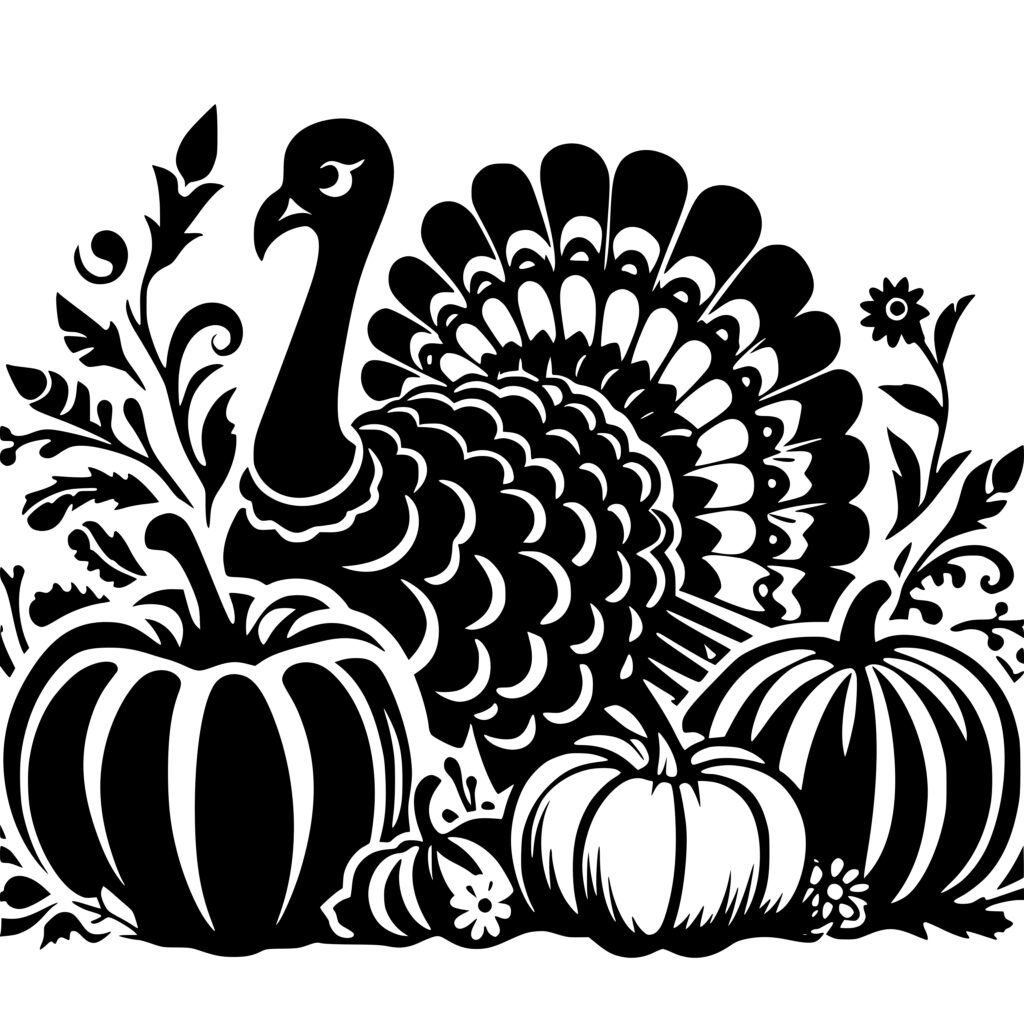 Autumn Turkey Scene: SVG, PNG, DXF Instant Download for Cricut ...