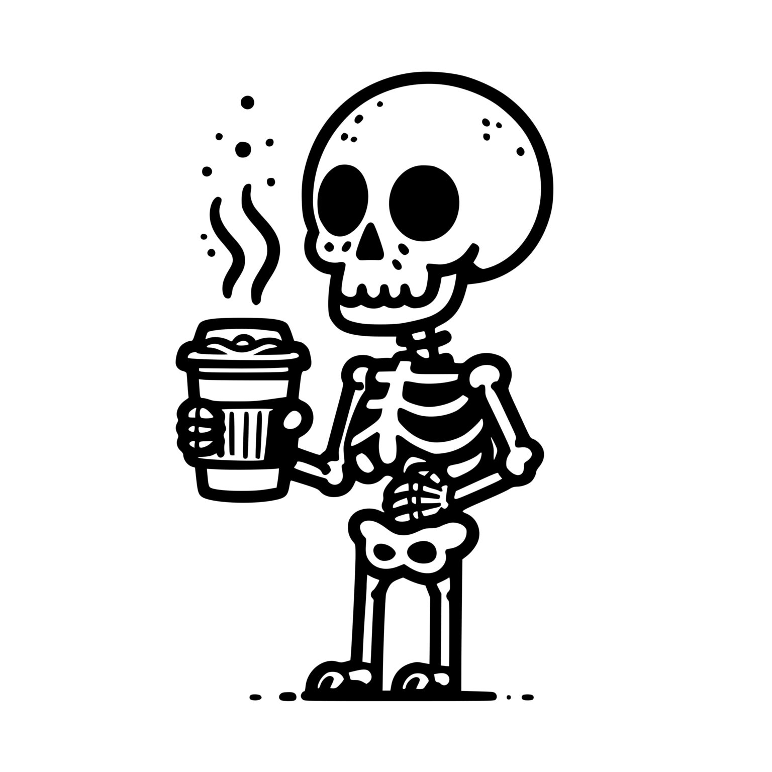 Coffee Craving Skeleton – Creative Meadow