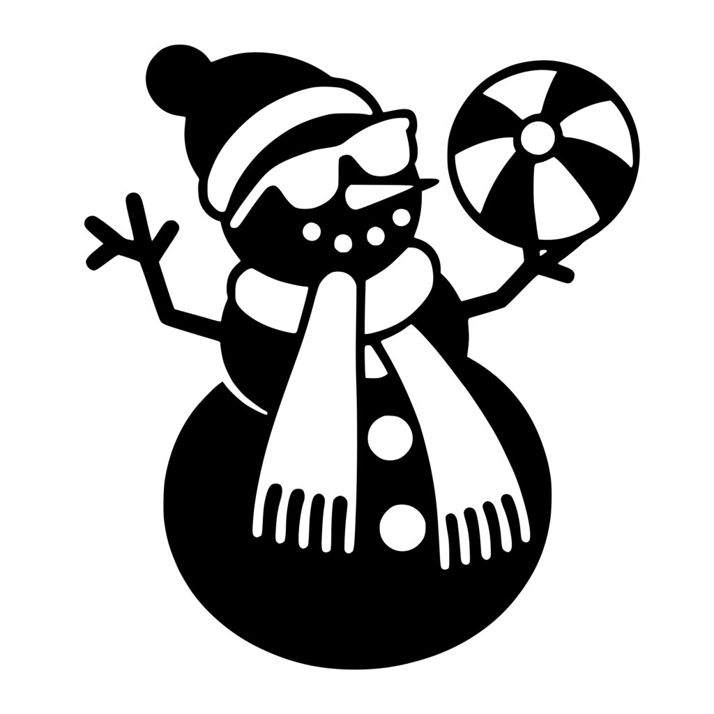 Beachy Snowman SVG File for Cricut, Silhouette, Laser Machines
