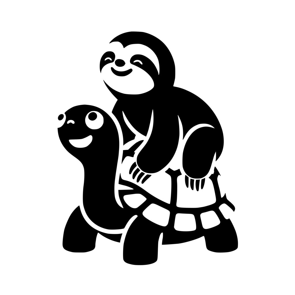 Sloth Turtle Duo SVG Image for Cricut, Silhouette & Laser Machines