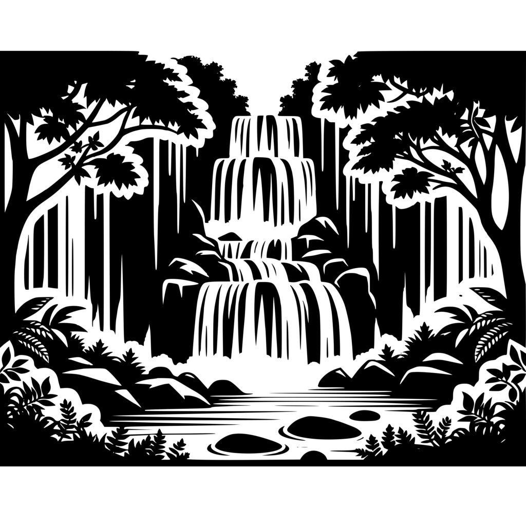 Waterfall Sanctuary SVG File: Instant Download for Cricut, Silhouette ...