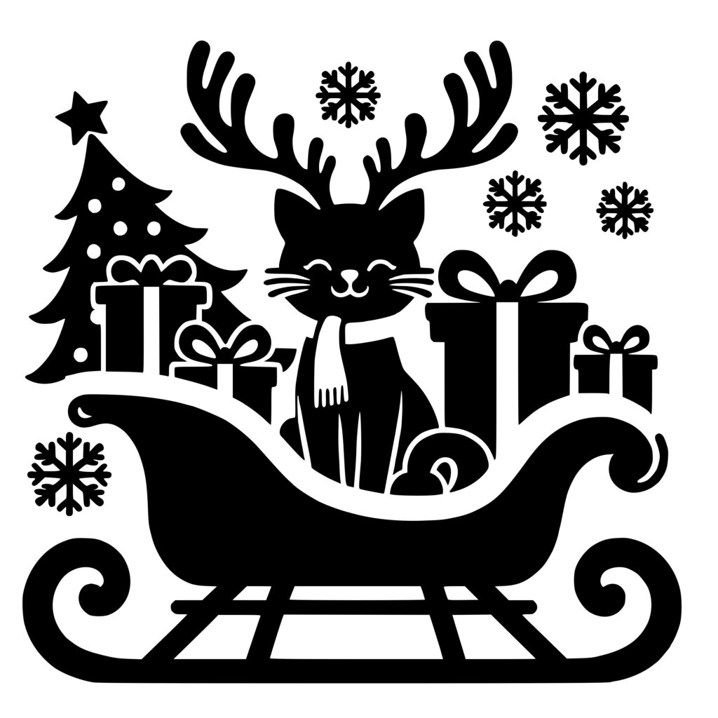 Christmas Cat Sleigh – Creative Meadow