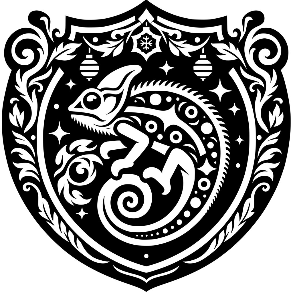 Chameleon Shield SVG File for Cricut, Silhouette, Laser Machines