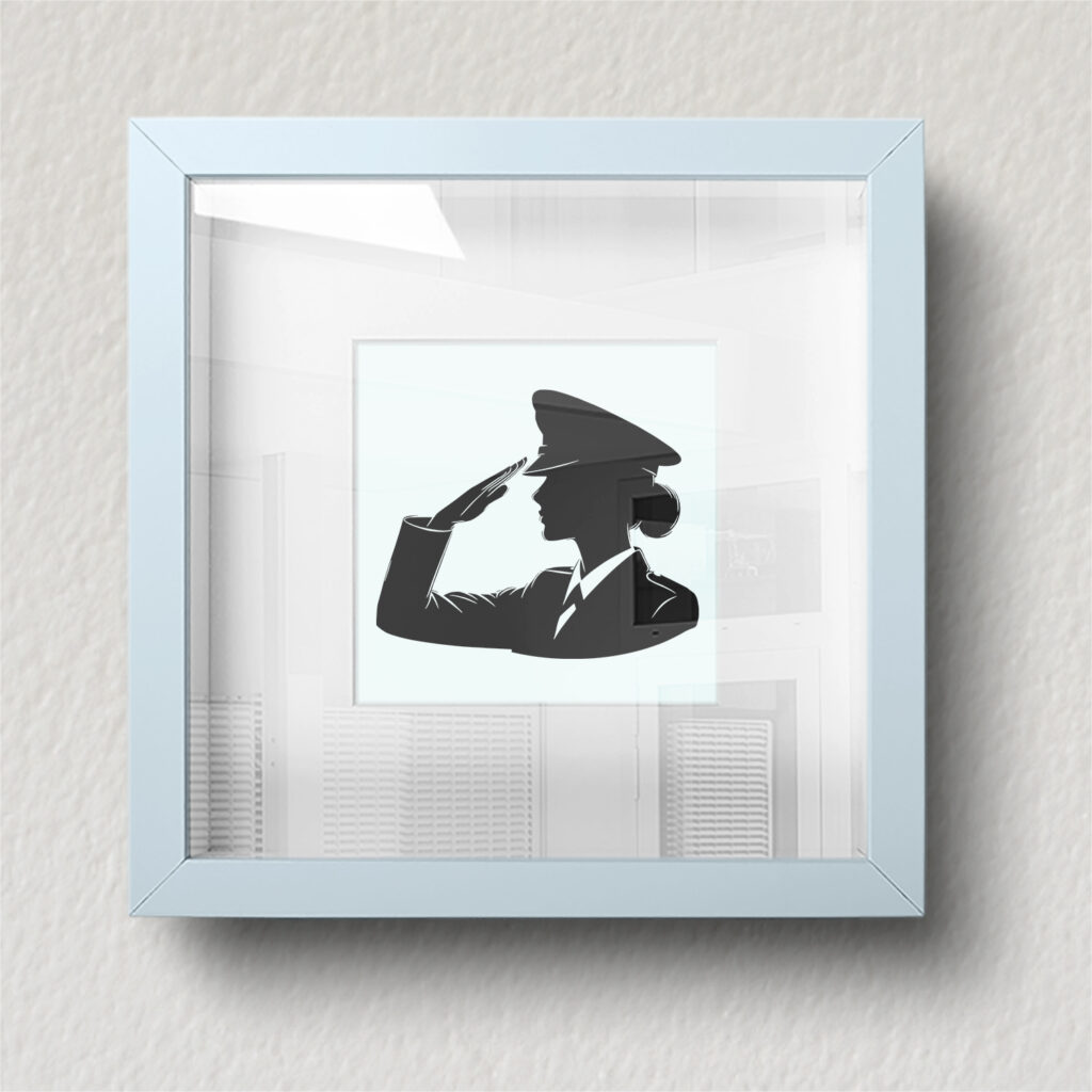 Saluting Soldier Woman SVG File for Cricut, Silhouette, Laser