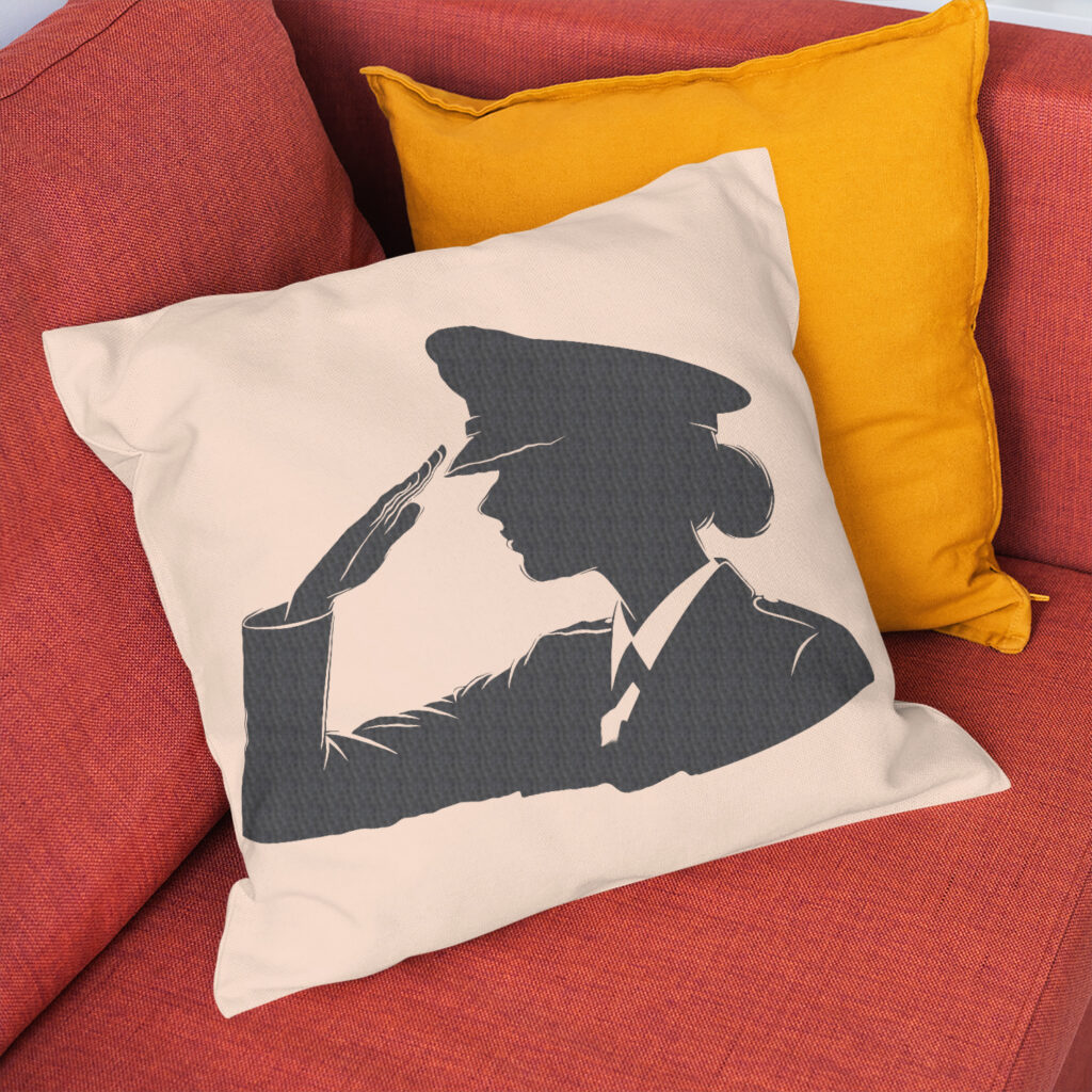 Saluting Soldier Woman SVG File for Cricut, Silhouette, Laser