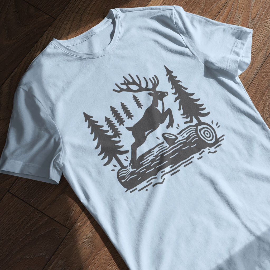 Deer Jumping Over Log – Creative Meadow