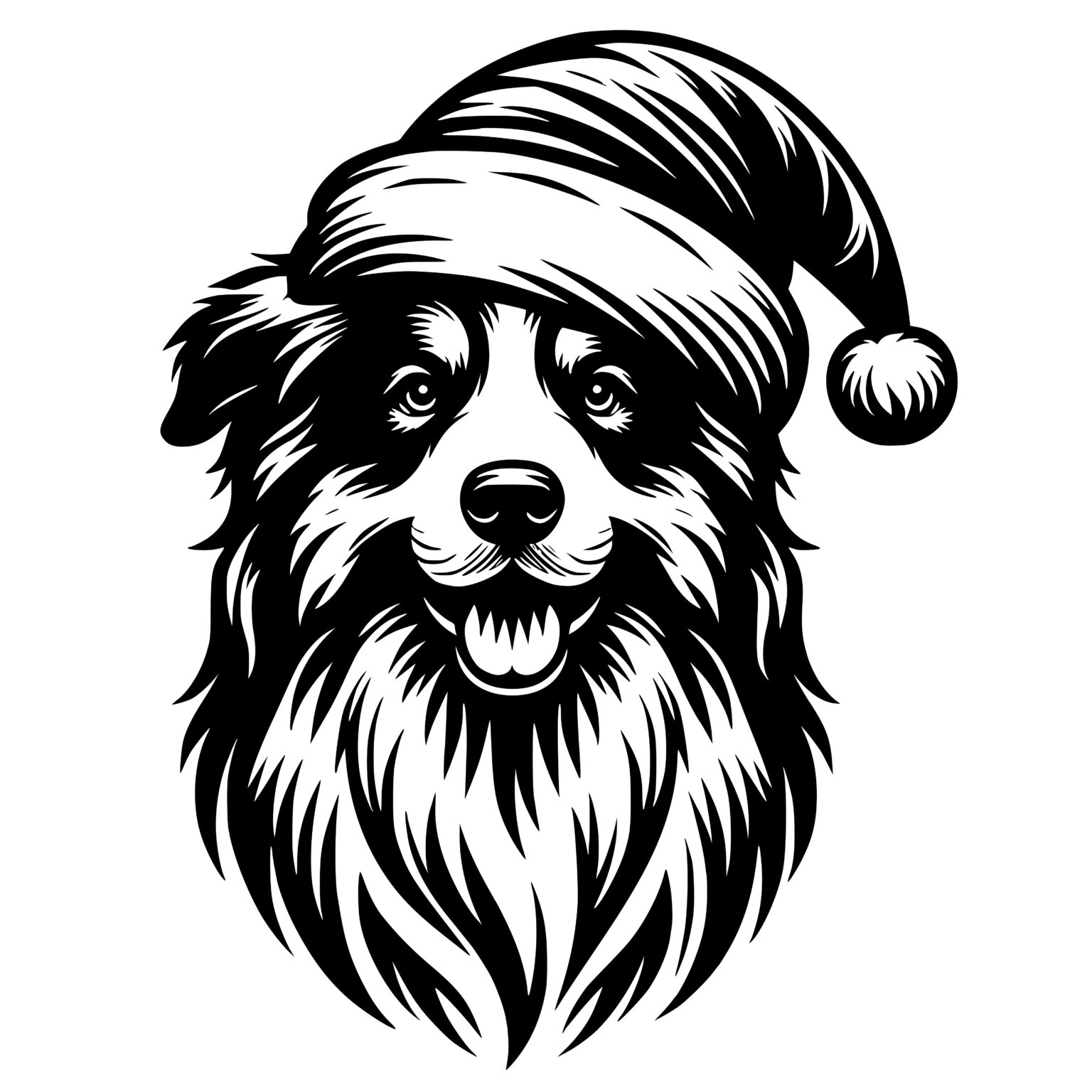 Santa Hat Australian Shepherd – Creative Meadow