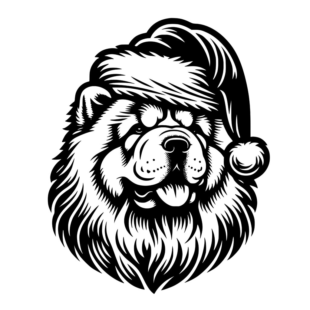 Chow Chow Santa Pooch SVG File for Cricut, Silhouette, Laser Machines