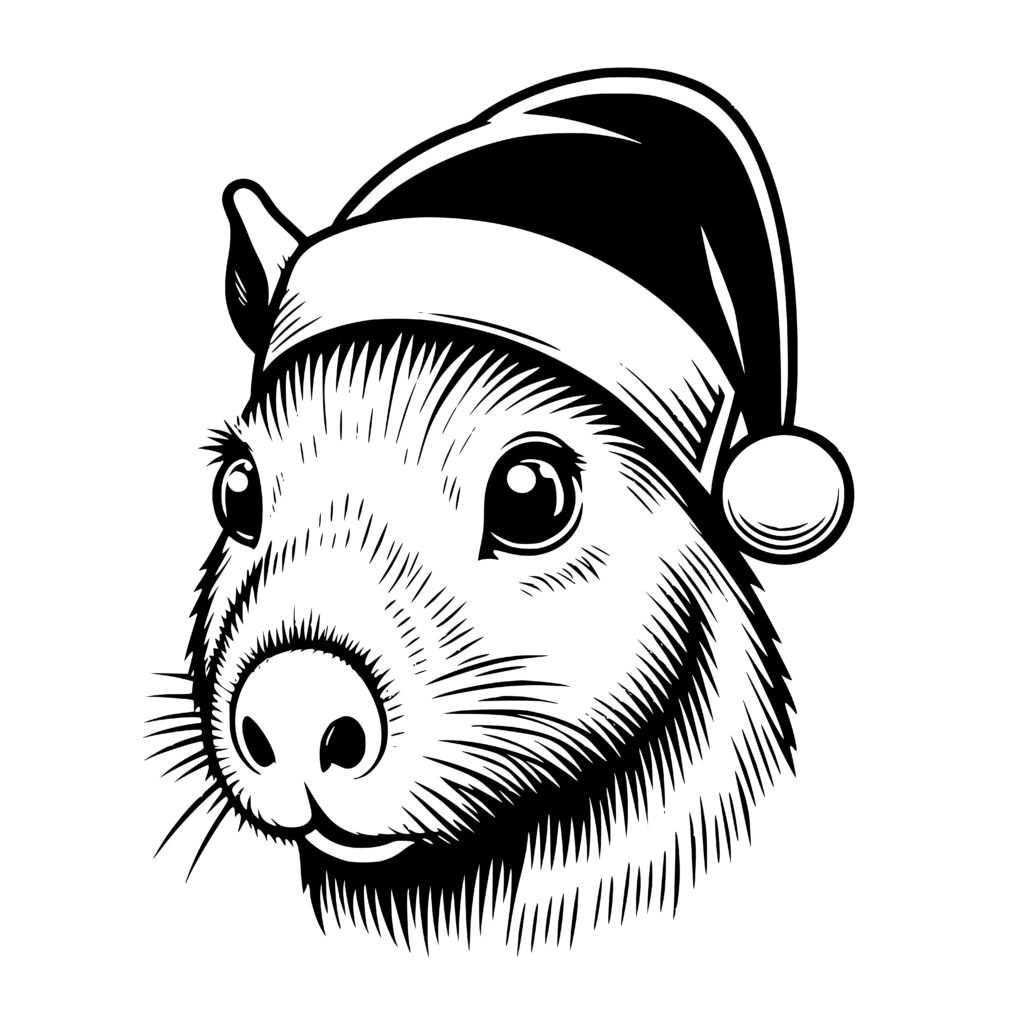 Santa Capybara SVG File: Instant Download for Cricut, Silhouette, Laser