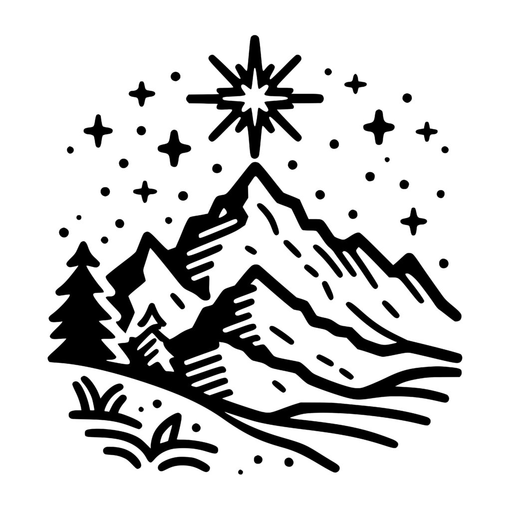Starlit Mountains Design for Cricut, Silhouette, Glowforge – SVG, PNG Starlit Mountains Design for Cricut, Silhouette, Glowforge – SVG, PNG