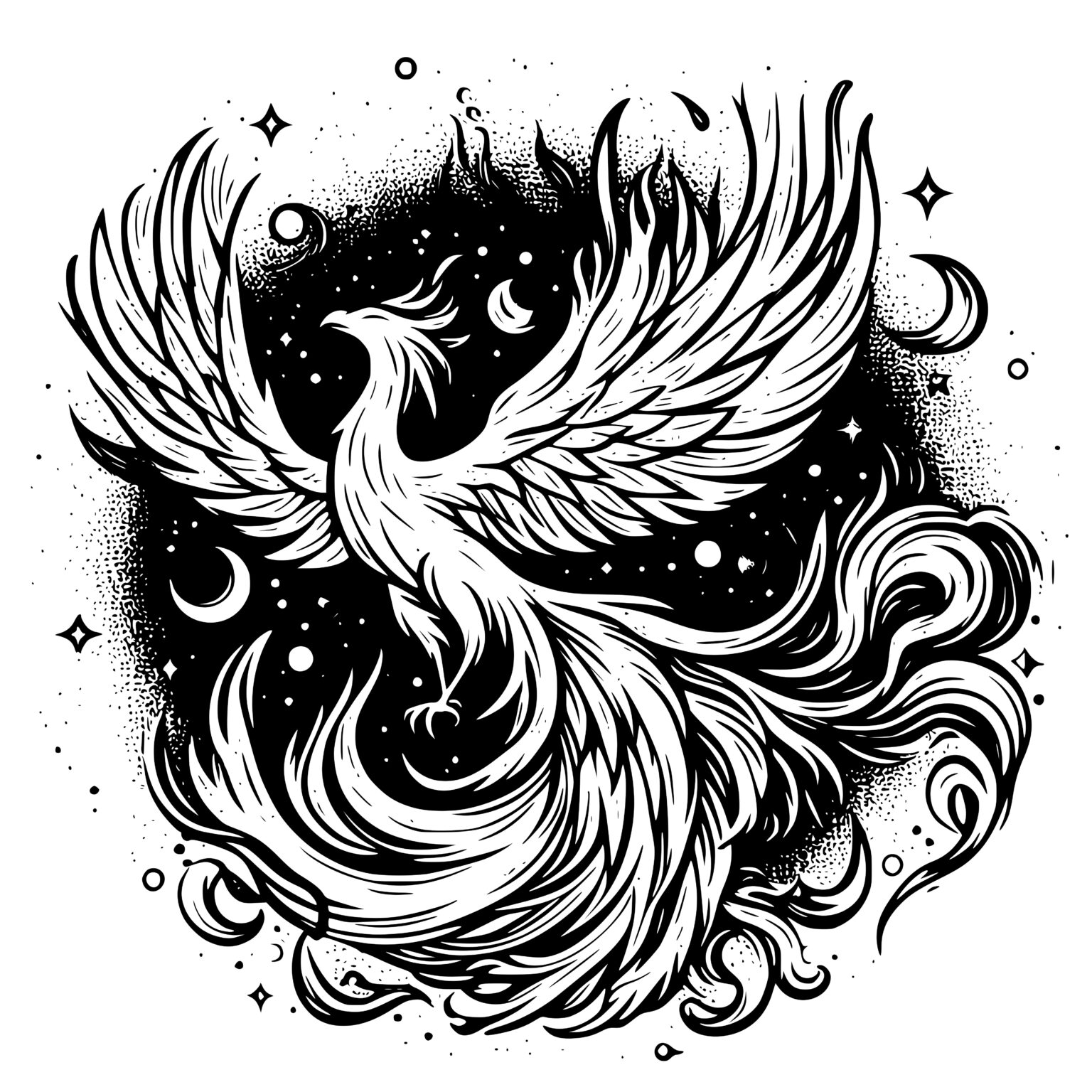 Mystical Soaring Phoenix – Creative Meadow