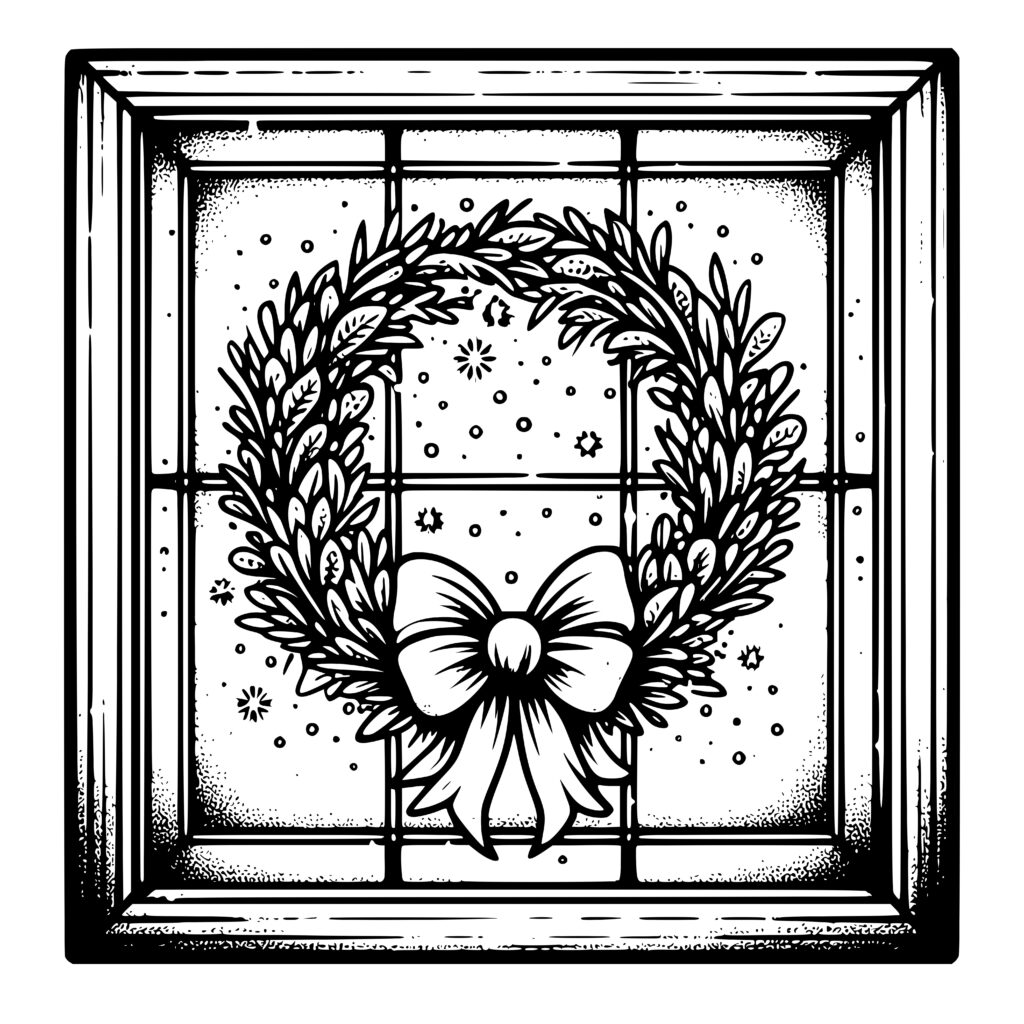 Winter Wreath WindowTags SVG File for Cricut, Silhouette, Laser