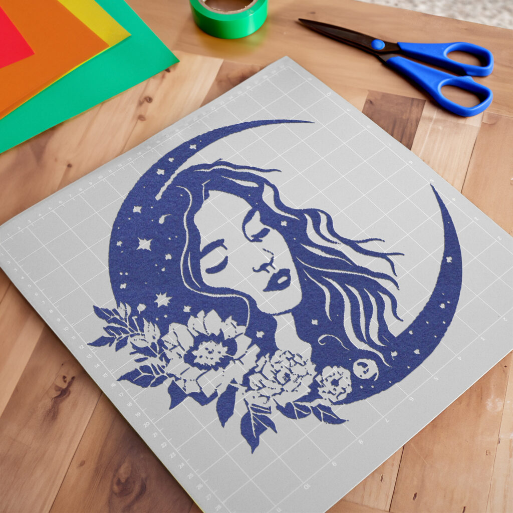 Mystic Moon Maiden with Flowers – Creative Meadow