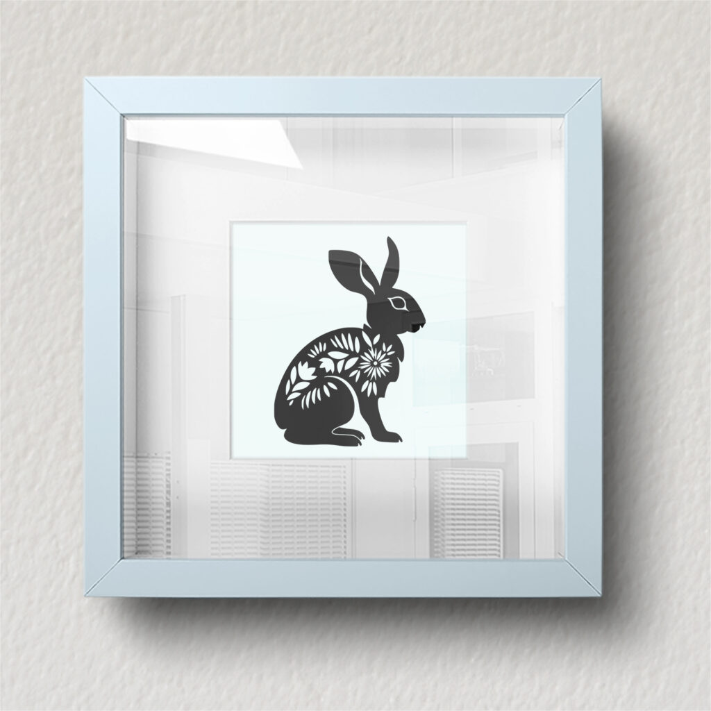 Rabbit with Floral Design – Creative Meadow
