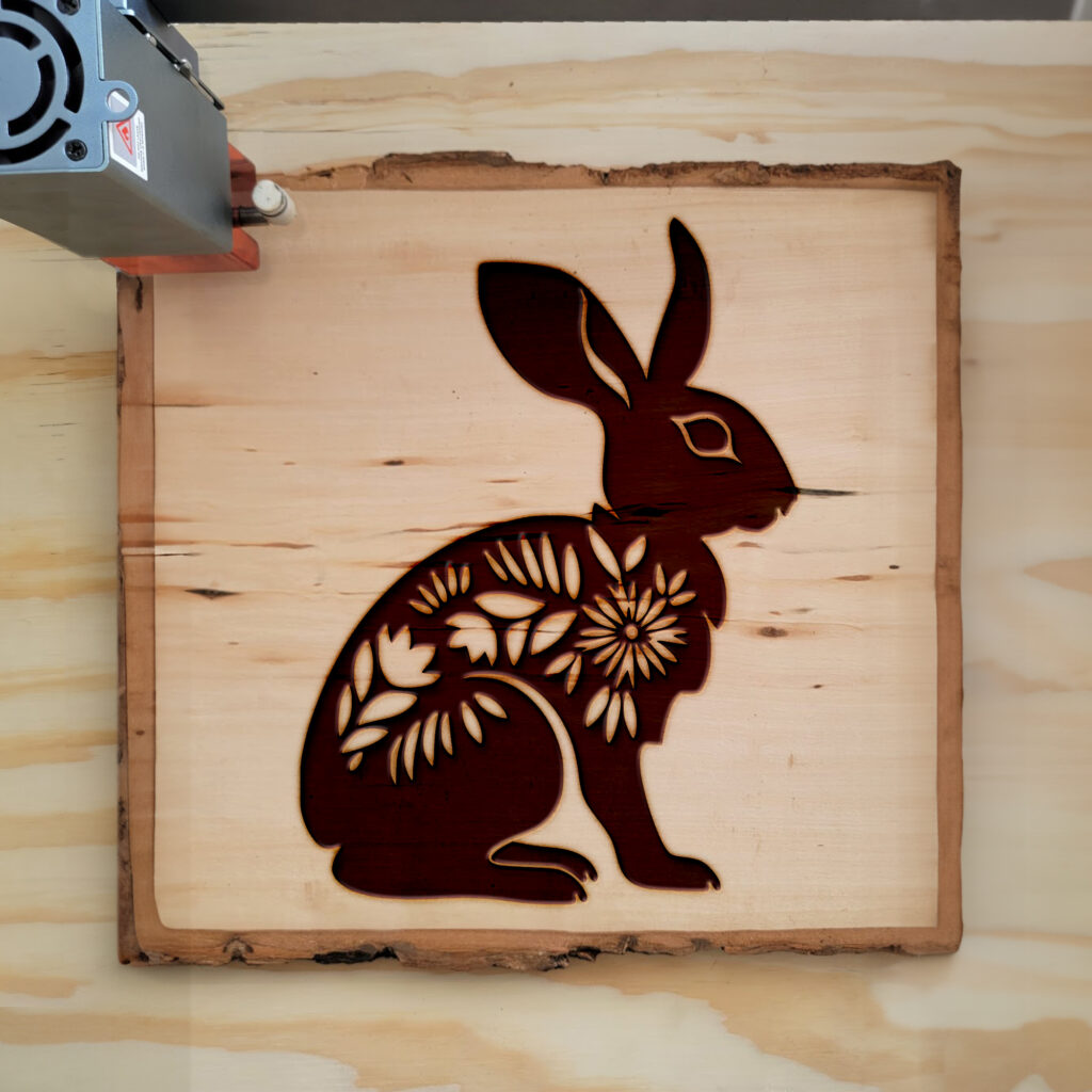 Rabbit with Floral Design – Creative Meadow