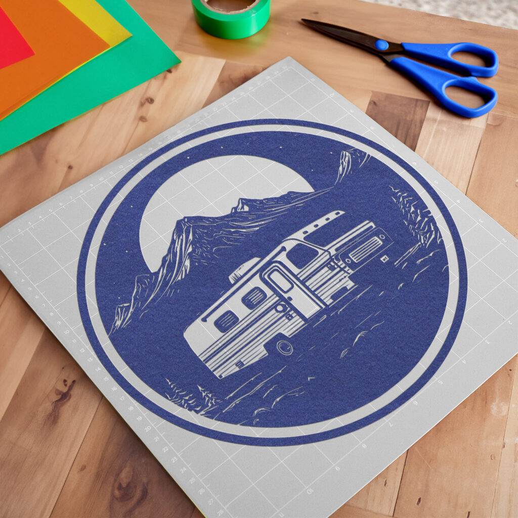 Parked Camper with Scenic View – Creative Meadow