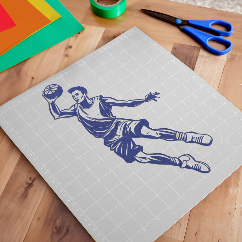 Player Going for the Dunk SVG Image for Cricut, Silhouette, Laser Machines