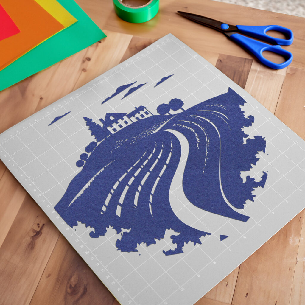 Hilltop House SVG Image: Ideal for Cricut, Silhouette, and Laser Machines