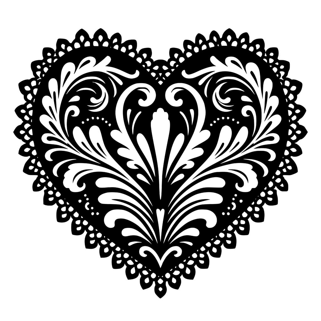 Lace Heart Design for Cricut, Silhouette, Laser Machines - Download