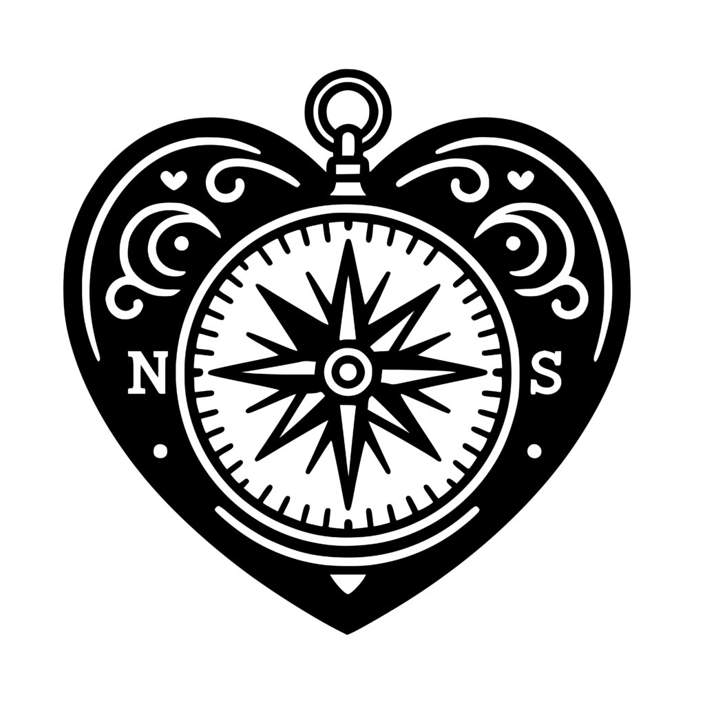 Compass Heart Design | SVG, PNG, DXF for Cricut & Laser Machines