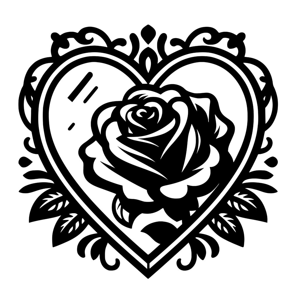 Ornate Heart Rose SVG Design for Cricut, Silhouette, Laser Machines