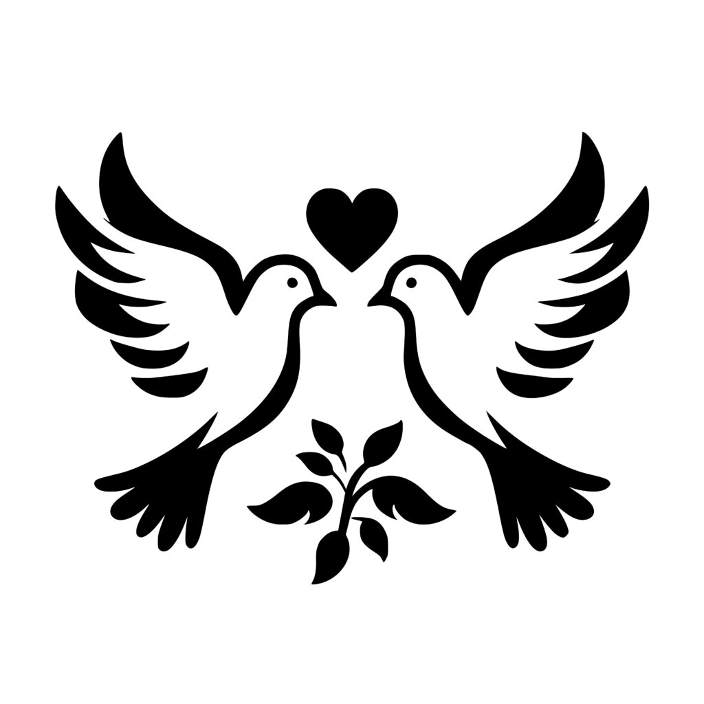 Love Doves Design for Cricut, Silhouette, Glowforge – Instant Download