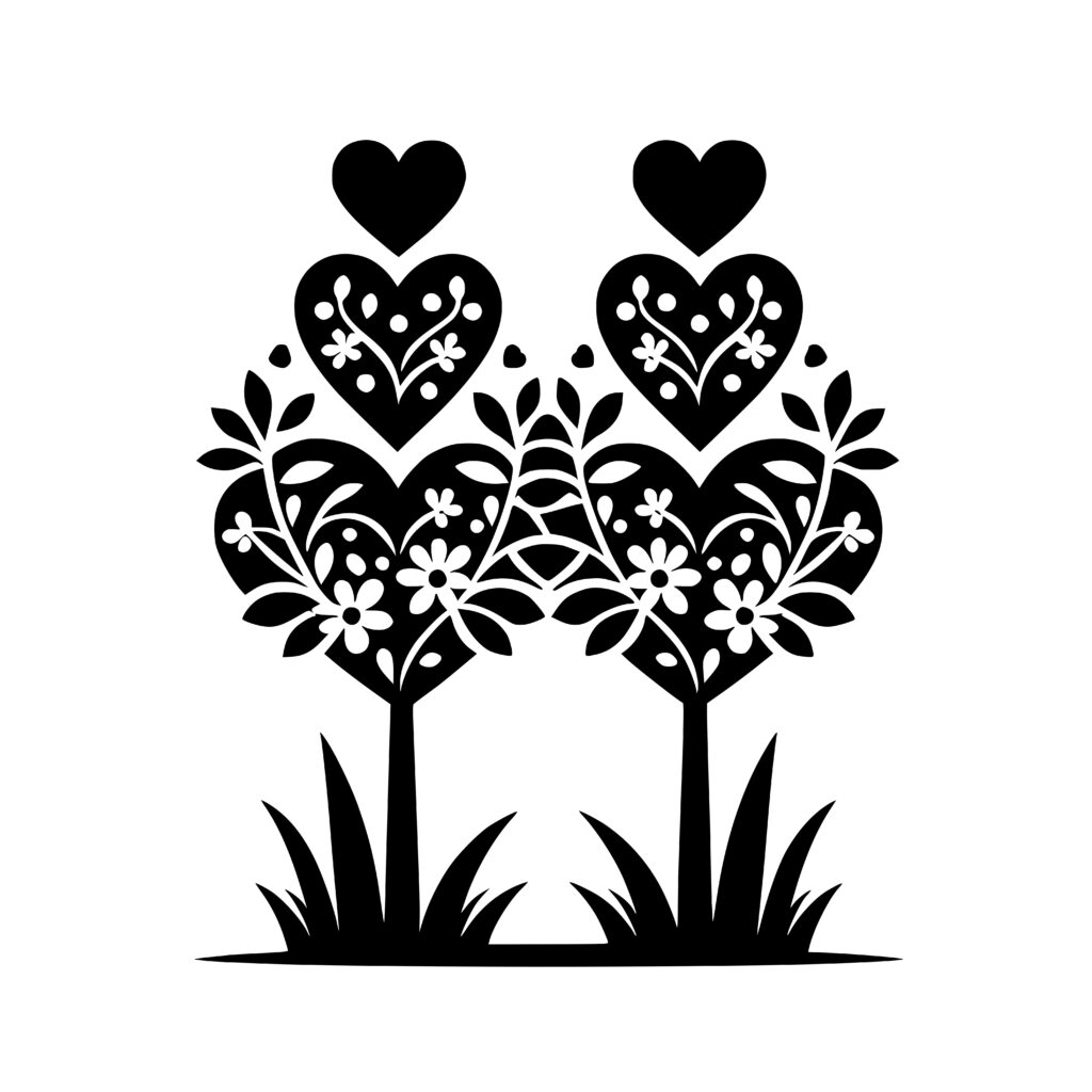 Heart Trees SVG Design for Cricut, Silhouette, and Laser Machines