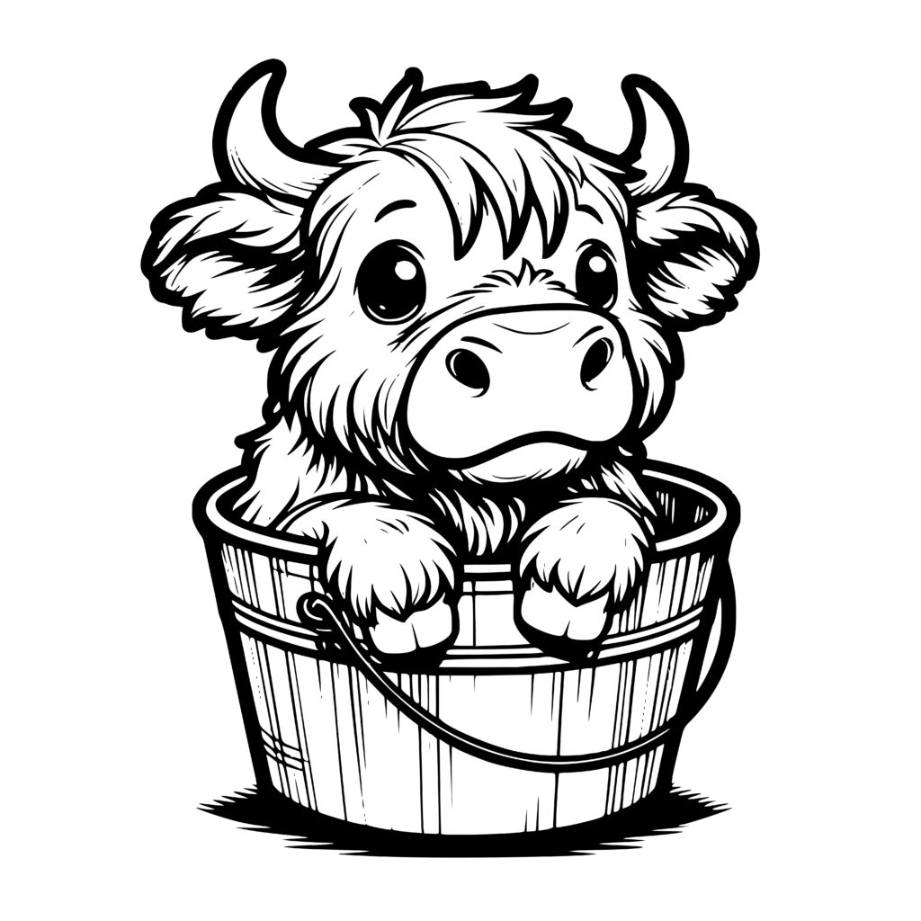Highland Cow Bucket – Creative Meadow