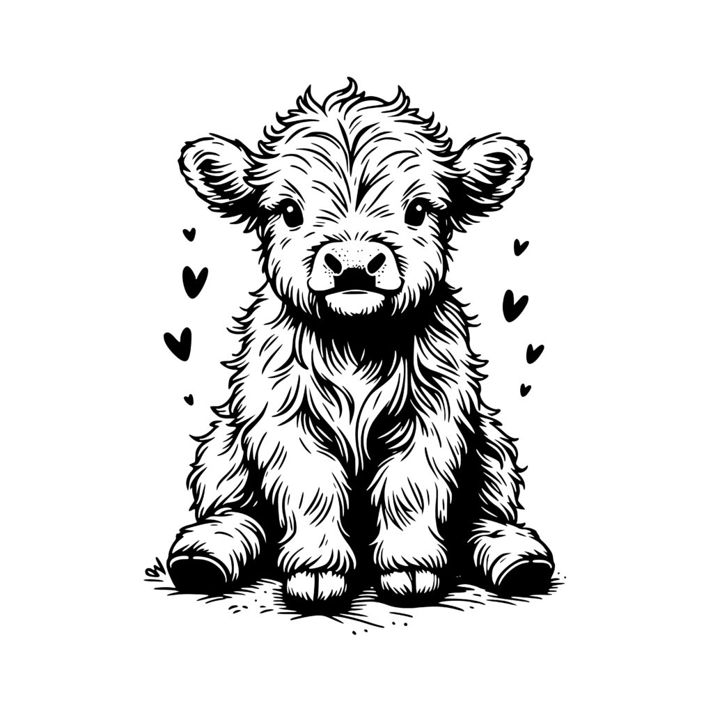Fluffy Baby Cow SVG for Cricut, Silhouette, Laser Machines