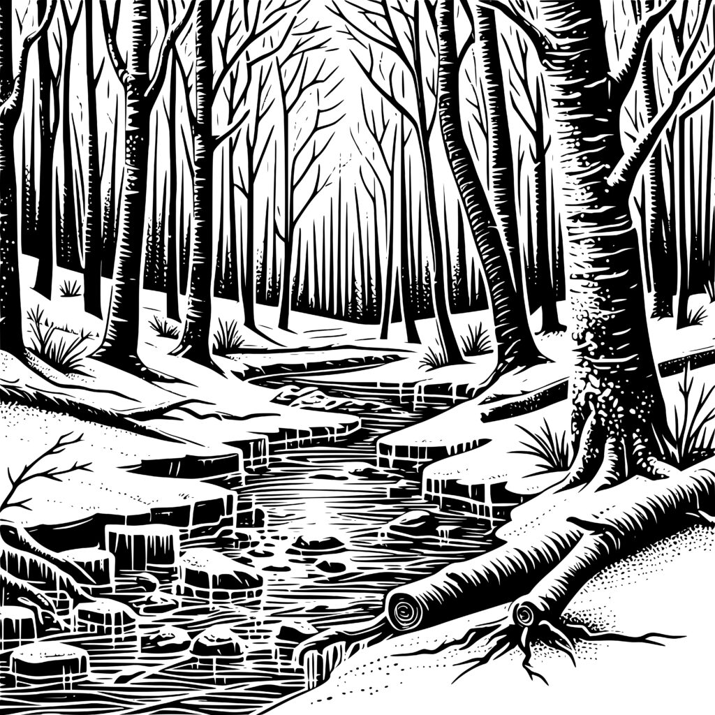 Tranquil Stream Forest SVG File for Cricut, Silhouette, Laser Machines