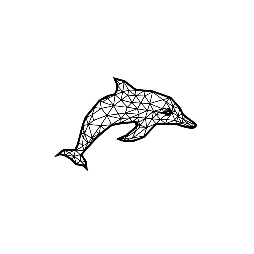 Geometric Dolphin SVG PNG DXF for Cricut & Laser Machines