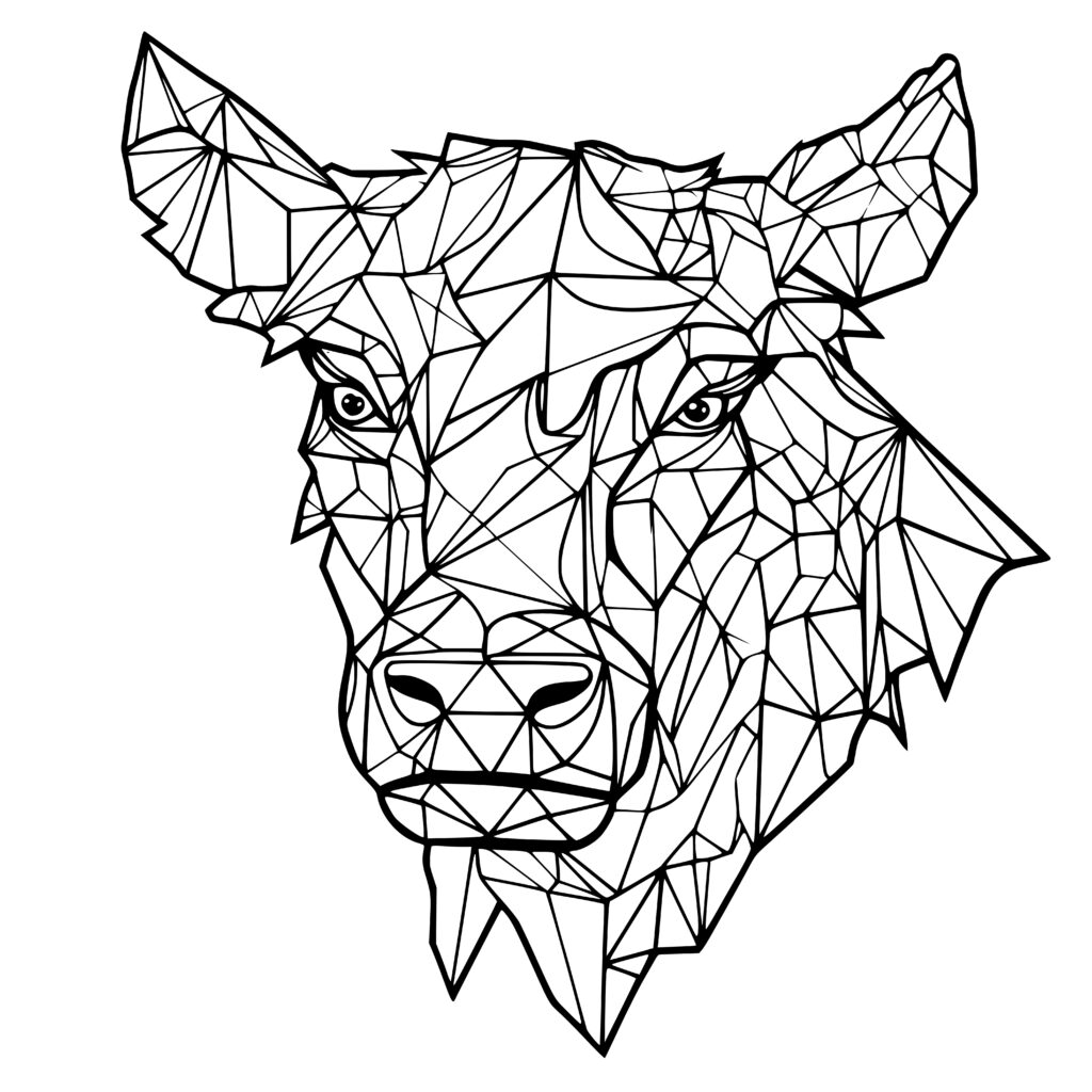 Geometric Highland Cow Design SVG | For Cricut, Silhouette, Laser
