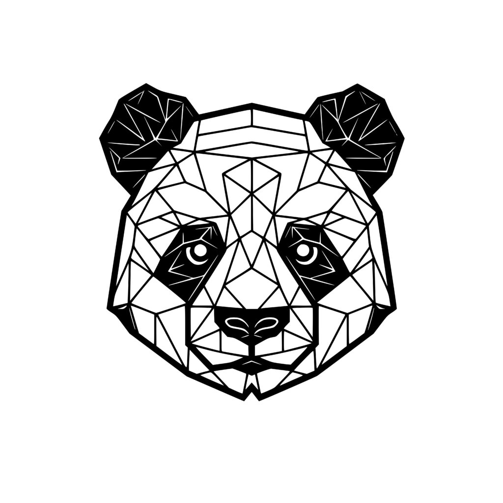 Geometric Panda SVG, PNG, DXF for Cricut and Laser Machines