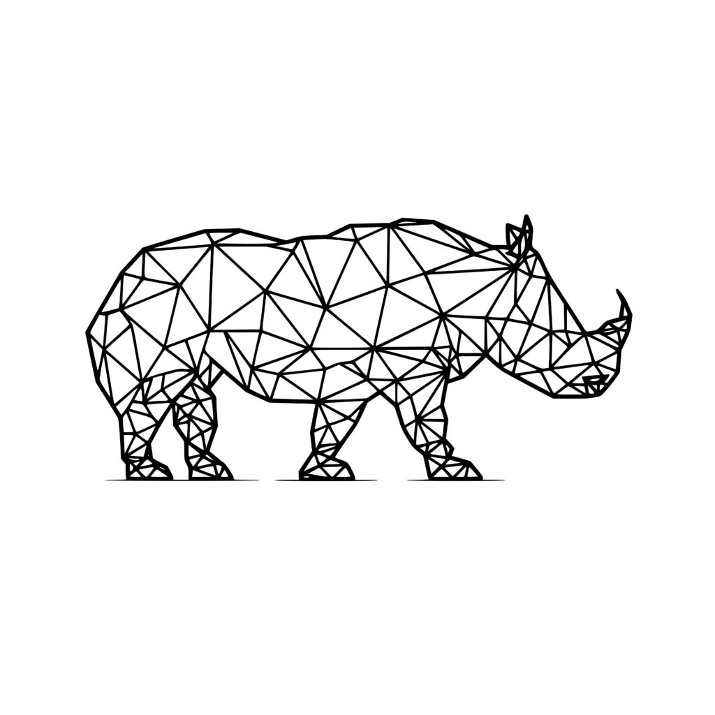 Geometric Rhinoceros SVG PNG DXF for Cricut & Laser Machines