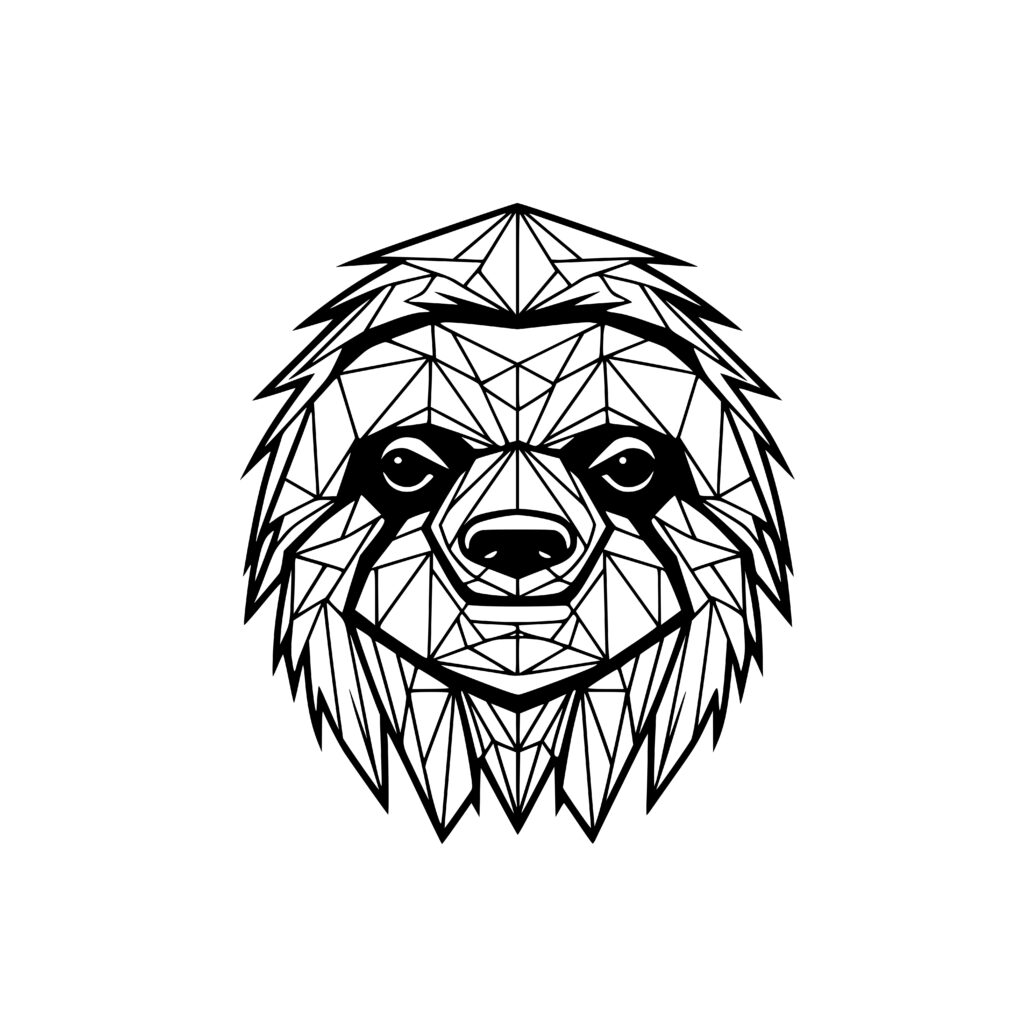 Geometric Sloth Portrait – Creative Meadow
