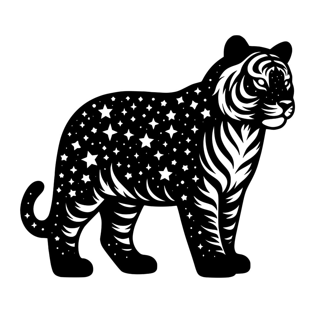 Starry Tiger SVG Design – For Cricut, Silhouette, Laser Machines