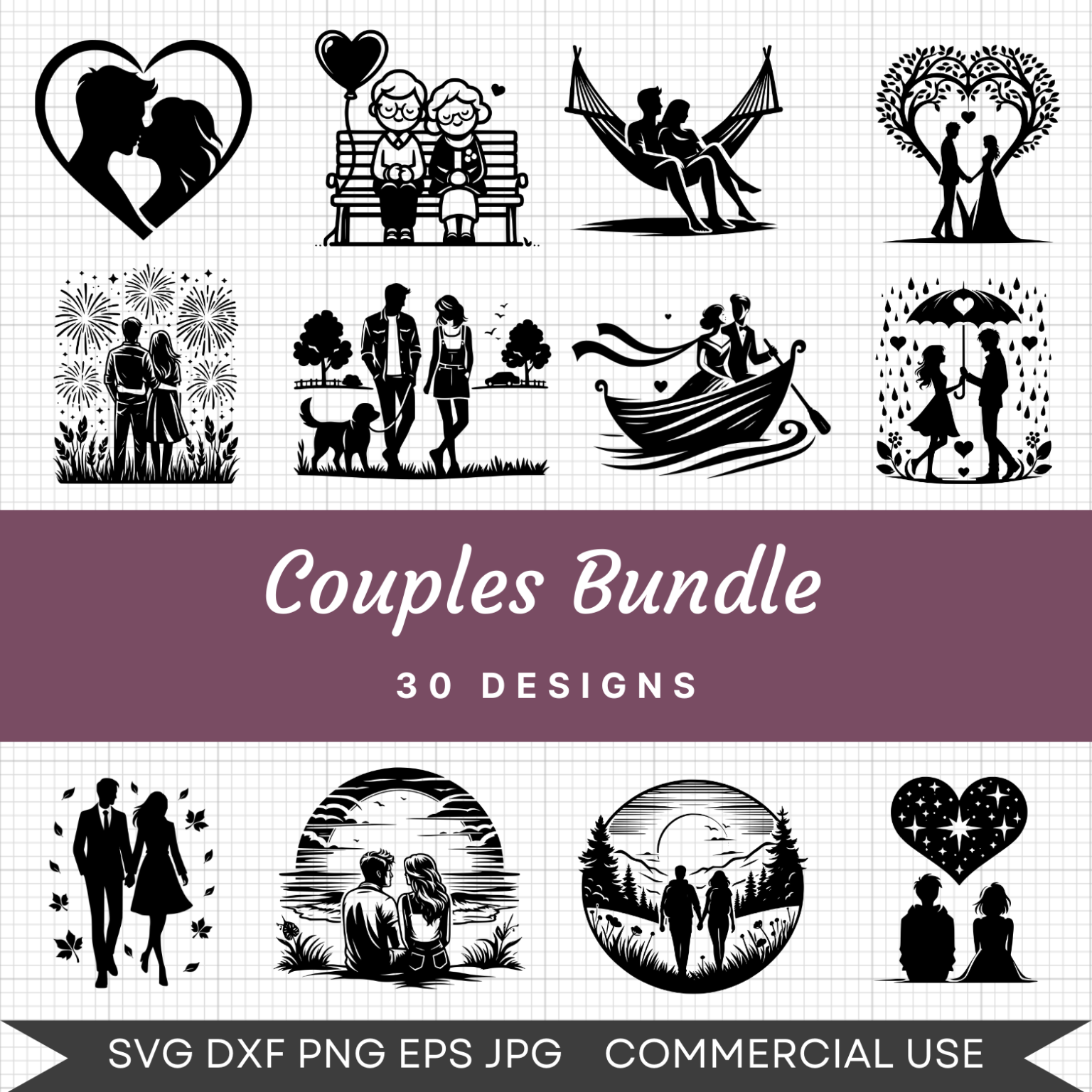 Couples Bundle – 30 Instant Download Svg Images – Creative Meadow