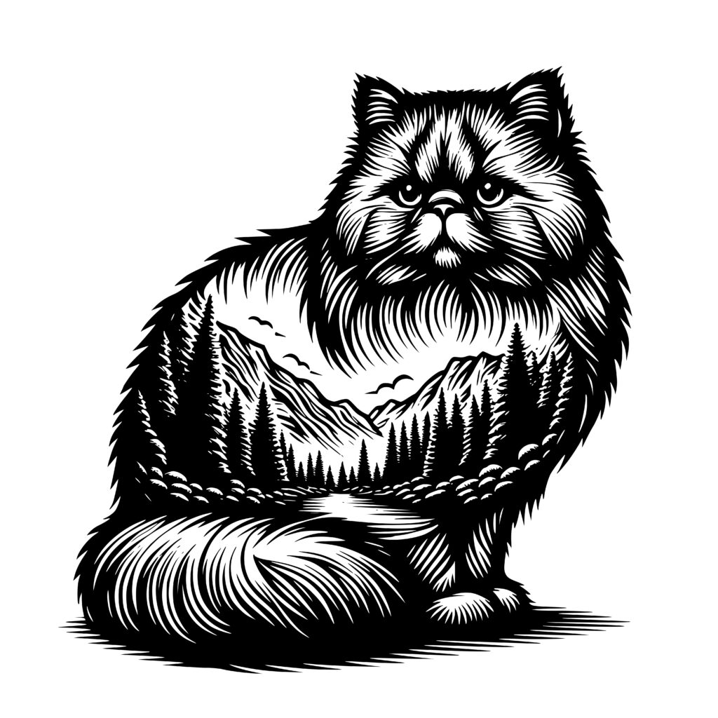 Majestic Mountain Cat Design: SVG, PNG, DXF for Cricut & More