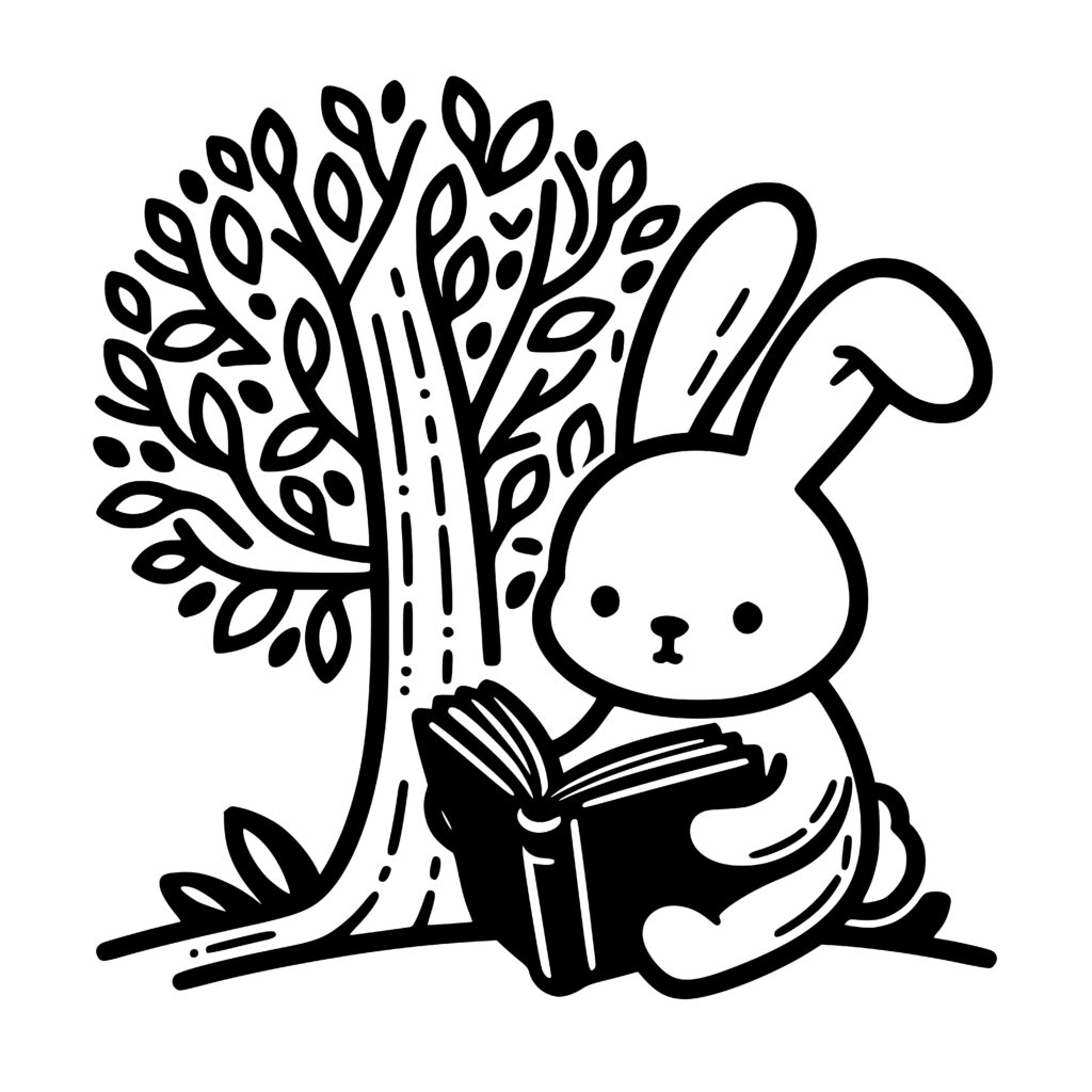 Scholarly Rabbit SVG PNG DXF File for Laser, Cricut, Silhouette