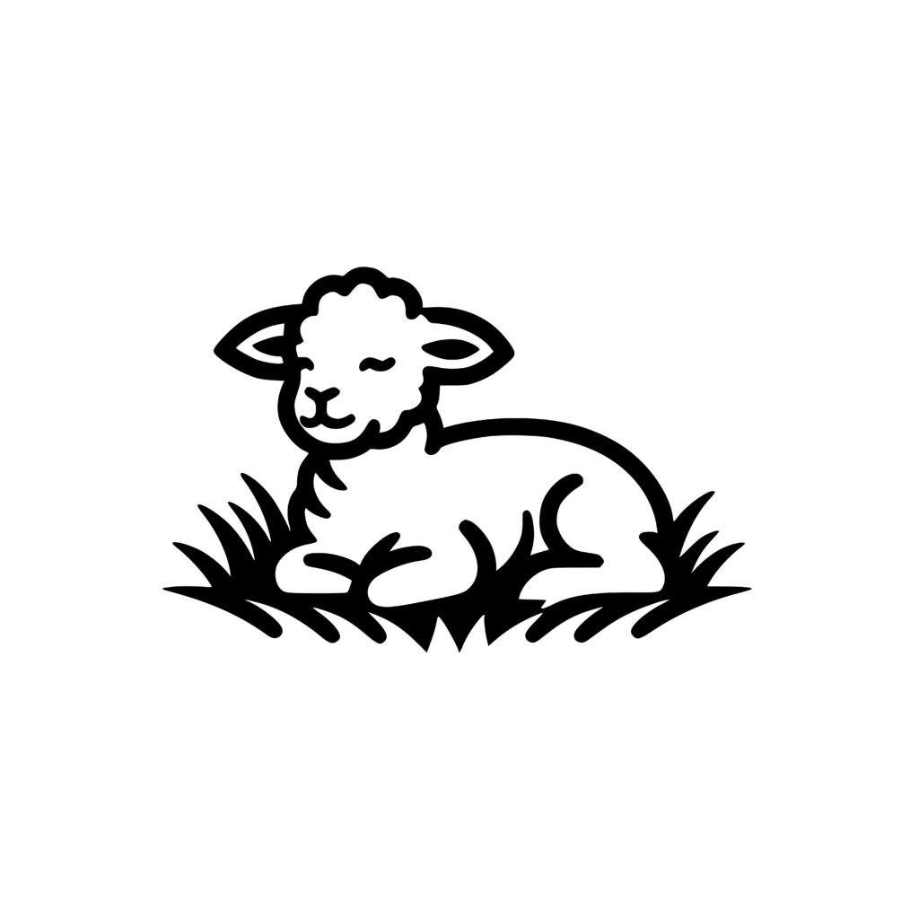 Resting Lamb SVG: Instant Download for Cricut, Silhouette, Laser