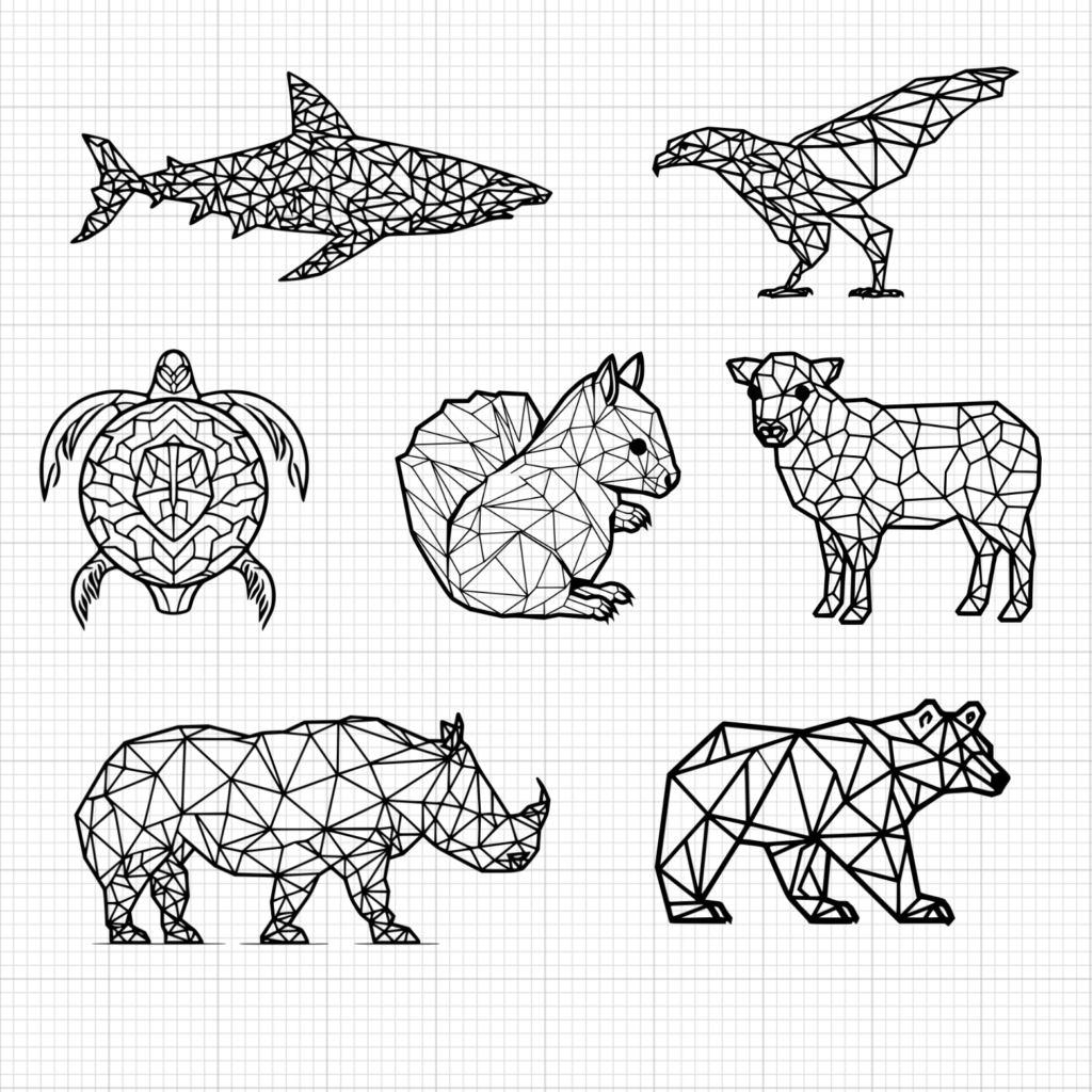 Geometric Animals Bundle – 34 Instant Download Svg Images – Creative Meadow