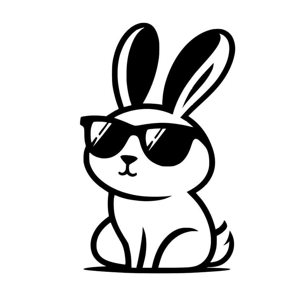 Cool Rabbit Boss SVG PNG for Cricut, Silhouette, Laser Machines