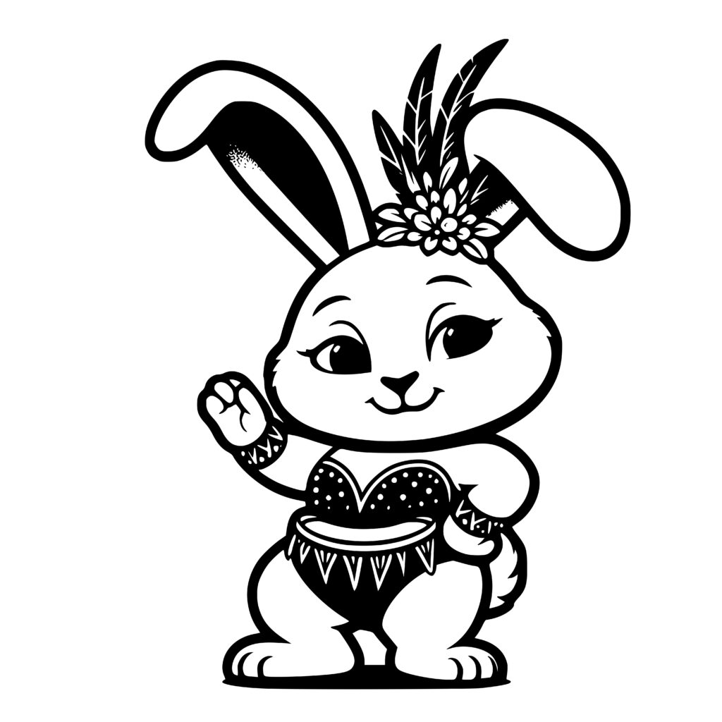 Floral Bunny Dancer SVG PNG DXF for Cricut Silhouette Laser